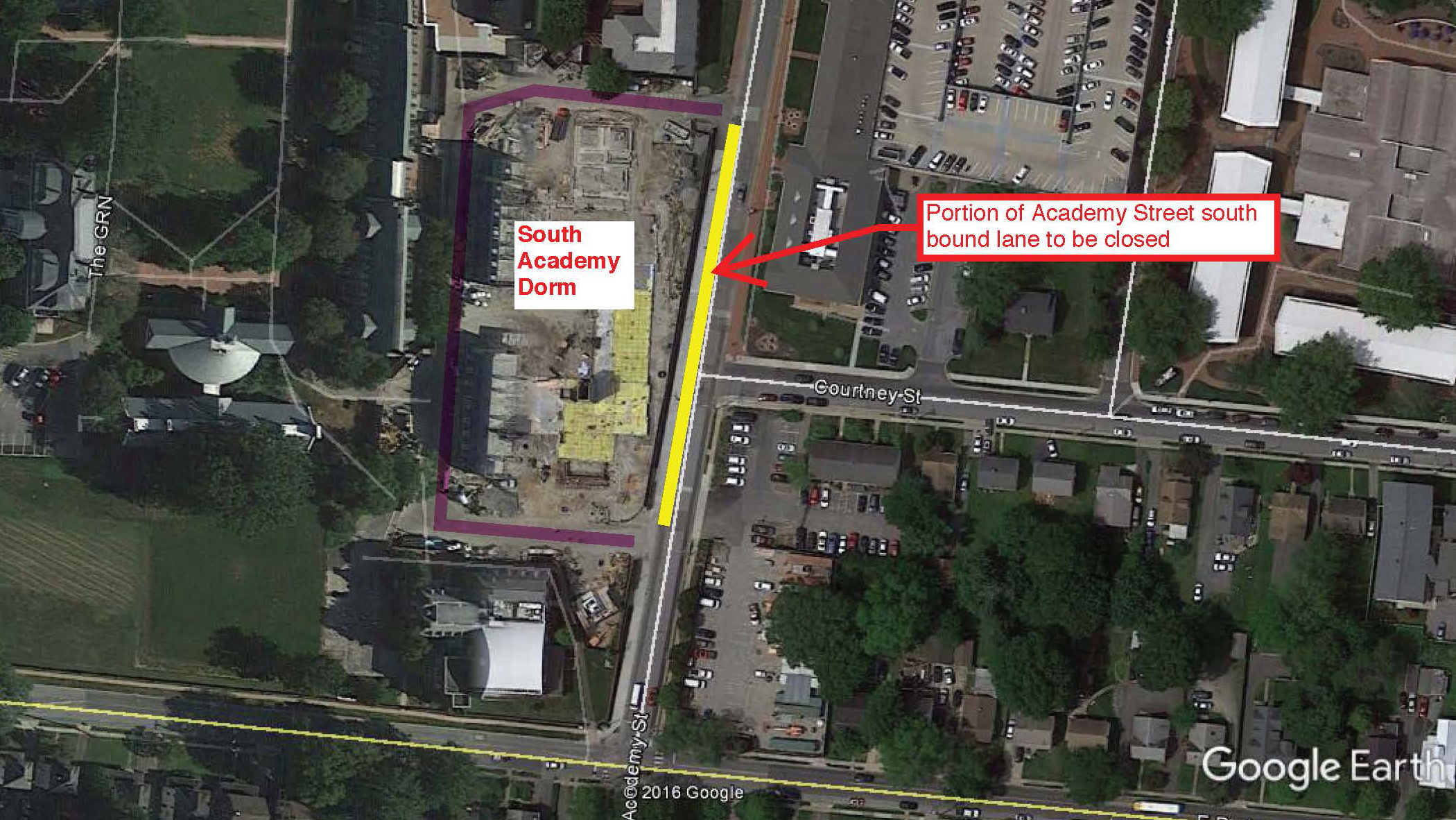 Lane closing on Academy Street | UDaily