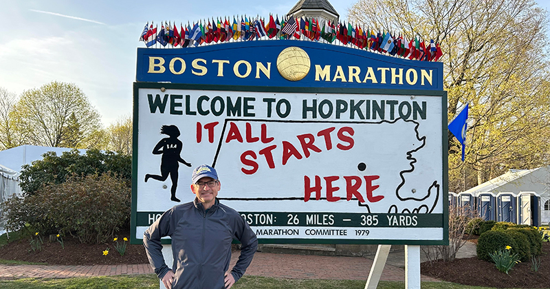 Health Sciences dean runs Boston Marathon | UDaily