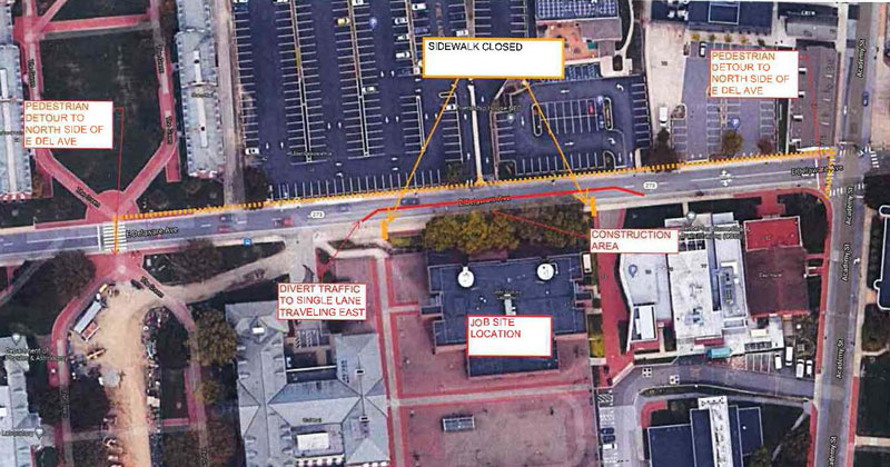 Delaware Avenue lane, sidewalk closure starting Jan. 23 | University of ...